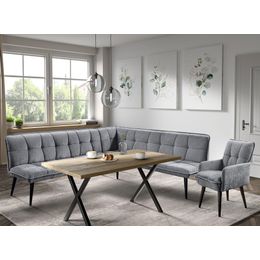 Essbank, B:260cm H:94cm T:201cm, grau, exxpo - SOFA FASHION, K&uuml;che, Sitzb&auml;nke, "Mocca Essbank, Sitzbank", hoher Sitzkomfort, bequem und elegant,