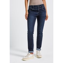 Street One Damen Comfort-fit-Jeans, blau, Gr. 36, unifarben, Jeans, 72% Baumwolle, 25% Polyester, 3% Elasthan, Jeans, Middle Waist