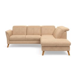 Sit & More Ecksofa SIT & MORE, B:250cm H:91cm T:220cm, braun, 100% Polyester, Wohnzimmer, Sofas, "Romero L-Form", wahlweise mit oder ohne TV-Funktion,