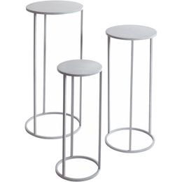Blumentisch HAKU, B:20cm H:50cm T:20cm, silber, Tische, "Blumenpodest, Blumenst&auml;nder, Pflanzs&auml;ule", rund - aus Metall Grau - &Oslash;/H 20/50 und 25/60 und