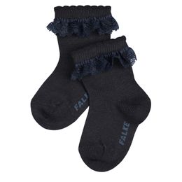 Falke M&auml;dchen Socken "Romantic Lace", blau, Gr. 50, glatt, Obermaterial: 76% Baumwolle CO. 22% Polyamid PA. 2% Elasthan EL., Socken