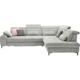 Ecksofa, B:317cm H:84cm T:220cm, grau, SET ONE BY Musterring, 100% Polyester, Wohnzimmer, Sofas, "SO 3400 Sitzh&ouml;he 47cm oder 49cm, Sitztiefe