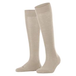 Falke Damen Kniestr&uuml;mpfe "Sensitive London", Gr. 35, beige, Obermaterial: 96% Baumwolle CO. 2% Elasthan EL. 2% Polyamid PA., glatt, Socken