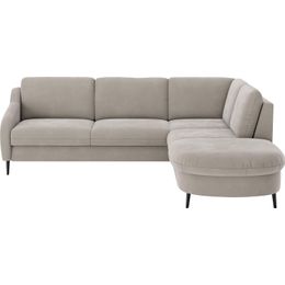 Sit & More Ecksofa SIT & MORE, B:257cm H:90cm T:239cm, grau, 100% Polyester, Wohnzimmer, Sofas, "Soul L-Form", wahlweise mit Schlaffunktion und Bettkasten oder