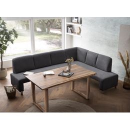 Eckbank, B:264cm H:92cm T:198cm, grau, exxpo - SOFA FASHION, NaturLeder;Strukturstoff (Zusammensetzung: Polyester 100%);Luxus-Microfaser