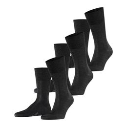 Falke Damen Socken "Tiago 3-Pack", Gr. 43, grau, Obermaterial: 93% Baumwolle CO. 5% Polyamid PA. 2% Elasthan EL., glatt, Socken