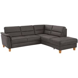 Ecksofa Home Affaire, B:236cm H:89cm T:212cm, grau, 100% Polyester;Struktur (100% Polyester);Luxus-Microfaser in Lederoptik (100% Polyester),