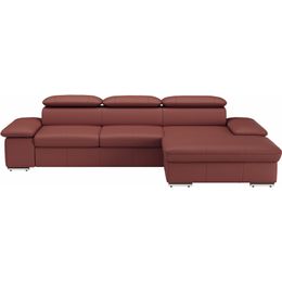 Sit & More Ecksofa SIT & MORE, B:286cm H:73cm T:174cm, rot, NaturLEDER;Spannstoff, Wohnzimmer, Sofas, "Valantine L-Form, B: 286 cm", mit Arm- &