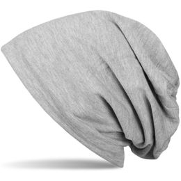 styleBREAKER Herren Beanie "Unifarbene Beanie M&uuml;tze mit Fleece", grau, Modisch, 50% Viskose CV. 50% Polyester PES., M&uuml;tzen