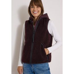 Cecil Damen Fellimitatwesteberry rot, Gr. M, unifarben, Stoff, Obermaterial: 100% Polyester. Obermaterial 2: 100% Nylon, Westen, mit abnehmbarer