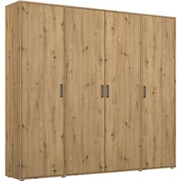 Kleiderschrank Rauch, B:187cm H:194cm T:53cm, braun, Holzwerkstoff, Kinderzimmer, Schr&auml;nke, "VOYAGER Garderobe W&auml;scheschrank Schlafzimmer", mit 2