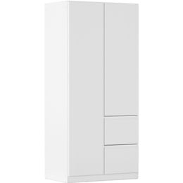 Dreht&uuml;renschrank Rauch, B:91cm H:197cm T:54cm, wei&szlig;, Holzwerkstoff, Schr&auml;nke, "Kleiderschrank Schrank Garderobe W&auml;scheschrank COSTA Breite 91 cm",