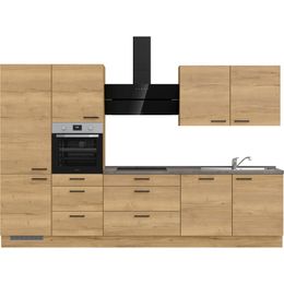 K&uuml;chenzeile Nobilia, B:330,3cm H:216,6cm T:60cm, braun, Komplettk&uuml;chen-Sets, ""Structura II", NEU: individuell anpassbar mit gratis Profi-Beratung",