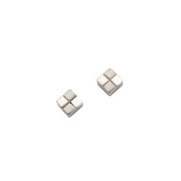 Firetti Damen Paar Ohrstecker "Schmuck Geschenk Titan Ohrschmuck Ohrringe quadratische Form W&uuml;rfel", Titan, silber, Titan, Ohrringe