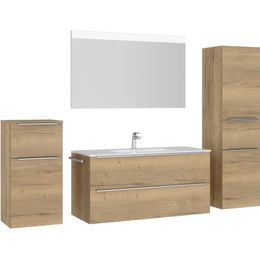 Badm&ouml;bel-Set Nobilia, B:230cm H:169cm T:48,7cm, braun, Kastenm&ouml;bel-Sets, "Levere", inkl. Spiegel mit Touch-Sensor, in vier Breiten