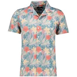 Ragman Herren Henleyshirtblumen print, 963, Gr. L, Piqu&eacute;, 62% Baumwolle, 38% Polyester, Shirts