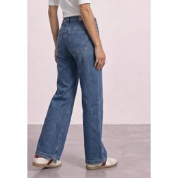 Street One Damen Loose-fit-Jeansmedium blau soft washed, Gr. 31, unifarben, Jeans, 79% Baumwolle, 15% Polyester, 4% Elastomultiester, 2% Elasthan,