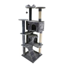 OTTO HOME Kratzbaum "Kitty", B/H/T: 55cm x 178cm x 55cm, grau, Kratzb&auml;ume, stabile Spanplatte, robuster Sisal und kuscheliger Pl&uuml;sch