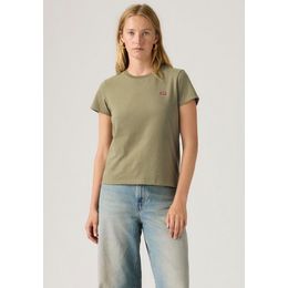 Levi's LEVI'S Damen T-Shirt "TEE Minilogo", gr&uuml;n, Gr. XS, unifarben, Jersey, Obermaterial: 100% Baumwolle, Shirts, mit kleiner Logostickerei