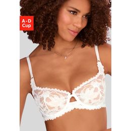 Lascana Damen B&uuml;gel-BH, Gr. 70, beige, Spitze, Obermaterial: 90% Polyamid, 10% Elasthan, BHs, mit Cut-Out rundherum aus Spitze, sexy Dessous