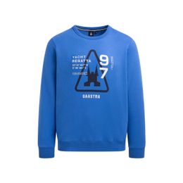 Gaastra Herren Sweater, blau, Gr. M, bedruckt, bestickt, Sweatware, Material: 100% Baumwolle, Sweatshirts, aus Baumwolle