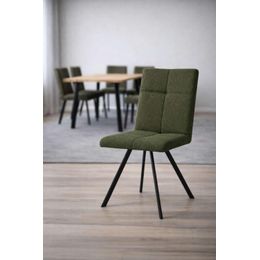 Esszimmerstuhl Home Affaire, B:44cm H:87,5cm T:53cm, gr&uuml;n, Holzwerkstoff, Metall, Polyester, St&uuml;hle, "Mia Essstuhl, Wohnstuhl, Polsterstuhl,