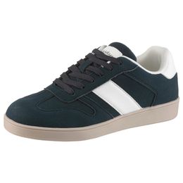 ANISTON SHOES Damen Sneaker, Gr. 38, blau, Lederimitat, Basic, Schuhe, Freizeitschuh, Halbschuh, Schn&uuml;rschuh im Retro-Look