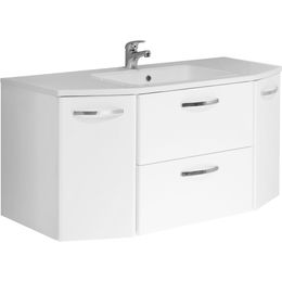 Waschtisch SAPHIR, B:112cm H:53,5cm T:48cm, wei&szlig;, Badezimmer, Waschtische, "Quickset 326, mit Mineralmarmorbecken, 112cm breit"