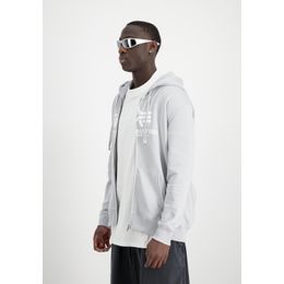 Herren Hoodie "Basic Zip Hoodie BL PP", grau, Gr. S, Alpha Industries, Obermaterial: 80% Baumwolle, 20% Polyester, Sweatshirts