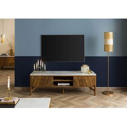 TV-Board Mango 160x45x50 braun ge&ouml;lt / echter Marmor LOS ANGELES #01