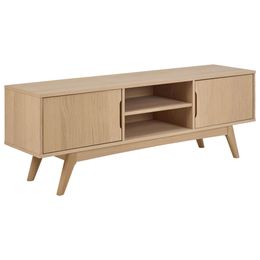 TV-Schrank ACTONA GROUP, B:160cm H:55cm T:40cm &Oslash;:160cmwei&szlig; pigmentiert, Massivholz, Wohnzimmer, Schr&auml;nke, "Marte - zeitlos & praktisch mit flexiblen