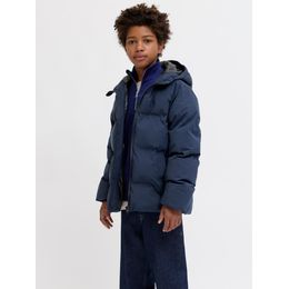 Jack & Jones Kinder Steppjacke "JJKAITO PUFFER JACKET LN JNR", blau, Gr. 140, JACK & JONES JUNIOR, bedruckt, Web, Obermaterial: 100% Polyester, Jacken