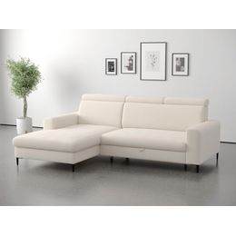 Ecksofa TRENDS BY HG, B:250cm H:104cm T:166cm, wei&szlig;, 92% Polyester;8% Nylon, Wohnzimmer, Sofas, "Nizza, L-Form, B: 250cm", mit Schlaffunktion und