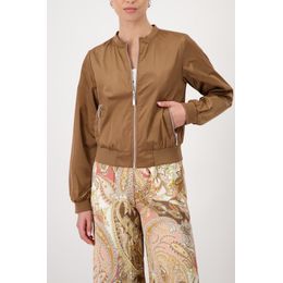 monari Damen Bomberjacke "Jacke Nylon", braun, Gr. 34, unifarben, Web, Obermaterial: 100% Polyester. Futter: 100% Polyester, Jacken, mit