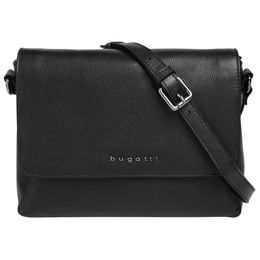 Bugatti Damen Umh&auml;ngetasche "BELLA", schwarz, Leder, leicht gl&auml;nzend, unifarben, Taschen, echt Leder