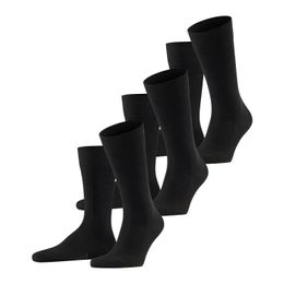Falke Damen Socken "Family 3-Pack", Gr. 39, schwarz, Obermaterial: 92% Baumwolle CO. 7% Polyamid PA. 1% Elasthan EL., glatt, Socken