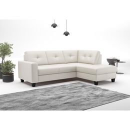 Ecksofa OTTO HOME, B:226cm H:91cm T:170cm, wei&szlig;, Wohnzimmer, Sofas, "Varese", wahlweise mit Schlaffunktion und Bettkasten