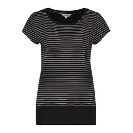 alife and kickin ALIFE & KICKIN Damen Rundhalsshirt, schwarz-wei&szlig;, Gr. XL, 60% Baumwolle, 40% Polyester, Shirts, Kurzarm mit feinem Streifenmuster, Scoop-Neck und