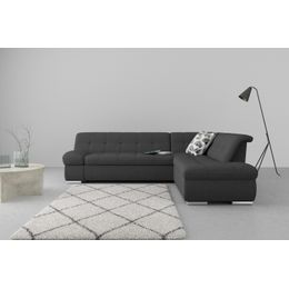 Ecksofa DOMO collection, B:271cm H:80cm T:213cm, grau, Struktur fein 100% Polyester;Chenilleoptik 100% Polyester, Wohnzimmer, Sofas, "MONA 271x213