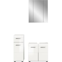 Badm&ouml;bel-Set Welltime, B:105cm H:185cm T:30cm, wei&szlig;, Holzwerkstoff, MDF, Kastenm&ouml;bel-Sets, "FLORENZ, 3-teilige Badkombination, hochwertige