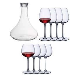 Villeroy & Boch VILLEROY & BOCH Rotweinglas "Rotweingl&auml;ser + Karaffe PURISMO WINE 9er Set transparent", 2cm, 0ml, 9, bunt, Trinkgef&auml;&szlig;e, Sp&uuml;lmaschinenfest