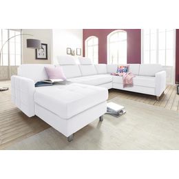 Sit & More Wohnlandschaft SIT & MORE, B:292cm H:80cm T:87cm, wei&szlig;, Struktur (100% Polyester);Kunstleder SOFTLUX;Luxus-Microfaser ALTARA NUBUCK (100% Polyester),