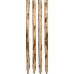 Dobar Zaunpfosten "Holzpfosten f&uuml;r Staketenzaun, &Oslash;xH: 9x120 cm", 4 Stk., 120cm, braun, Zaunpfosten, aus robustem, ungesch&auml;ltem Haselnussholz