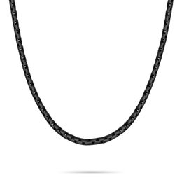 s.Oliver Herren Kette ohne Anh&auml;nger, Edelstahl, L: 55 B: 4mm, schwarz, Edelstahl, B:4mm, Halsketten