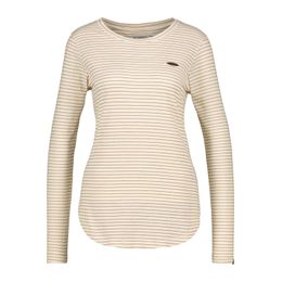 alife and kickin ALIFE & KICKIN Damen Langarmshirt, beige, Gr. XS, 100% Baumwolle, Shirts, Figurnah geschnittenes Longsleeve Shirt mit Rundhalsausschnitt