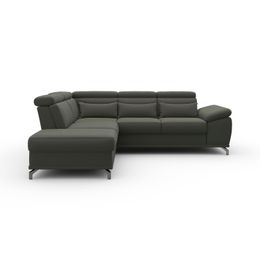 Sit & More Ecksofa SIT & MORE, B:274cm H:87cm T:230cm, grau, 100% Polyester, Wohnzimmer, Sofas, "Cabrio L-Form, B: 274 cm, mit Sitztiefen-, Arm- &