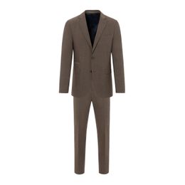 Benvenuto. Herren Anzug "SALVI Iago 360", braun, Gr. 52, uni, Obermaterial: 52% Polyester PES. 43% Wolle WO. 5% Elasthan EL. Futter: 100% Polyester