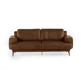 2-Sitzer W.Schillig, B:213cm T:94cm, braun, Sofas, "Foscaari komfortabeler Federkern, erstklassige Verarbeitung", Lederbezug der Extraklasse, Breite