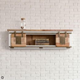 Wandregal Mango 130x25x35 wei&szlig; lackiert RAILWAY #565