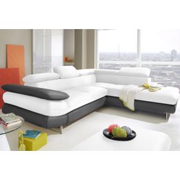 Ecksofa COTTA, B:279cm H:73cm T:228cm, grau, Wohnzimmer, Sofas, "Solution L-Form, Design Sofa, bequeme Wellenunterfederung, Design Fu&szlig;", mit Arm- &